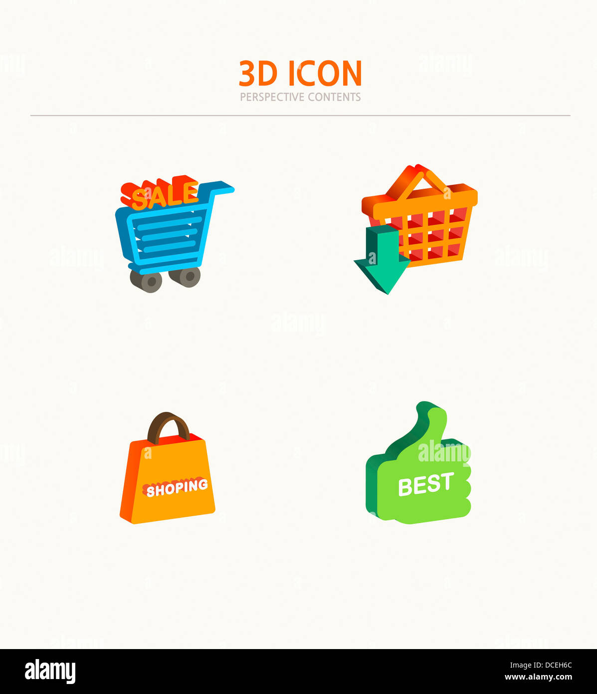illustration of 3d icons Stock Photo - Alamy