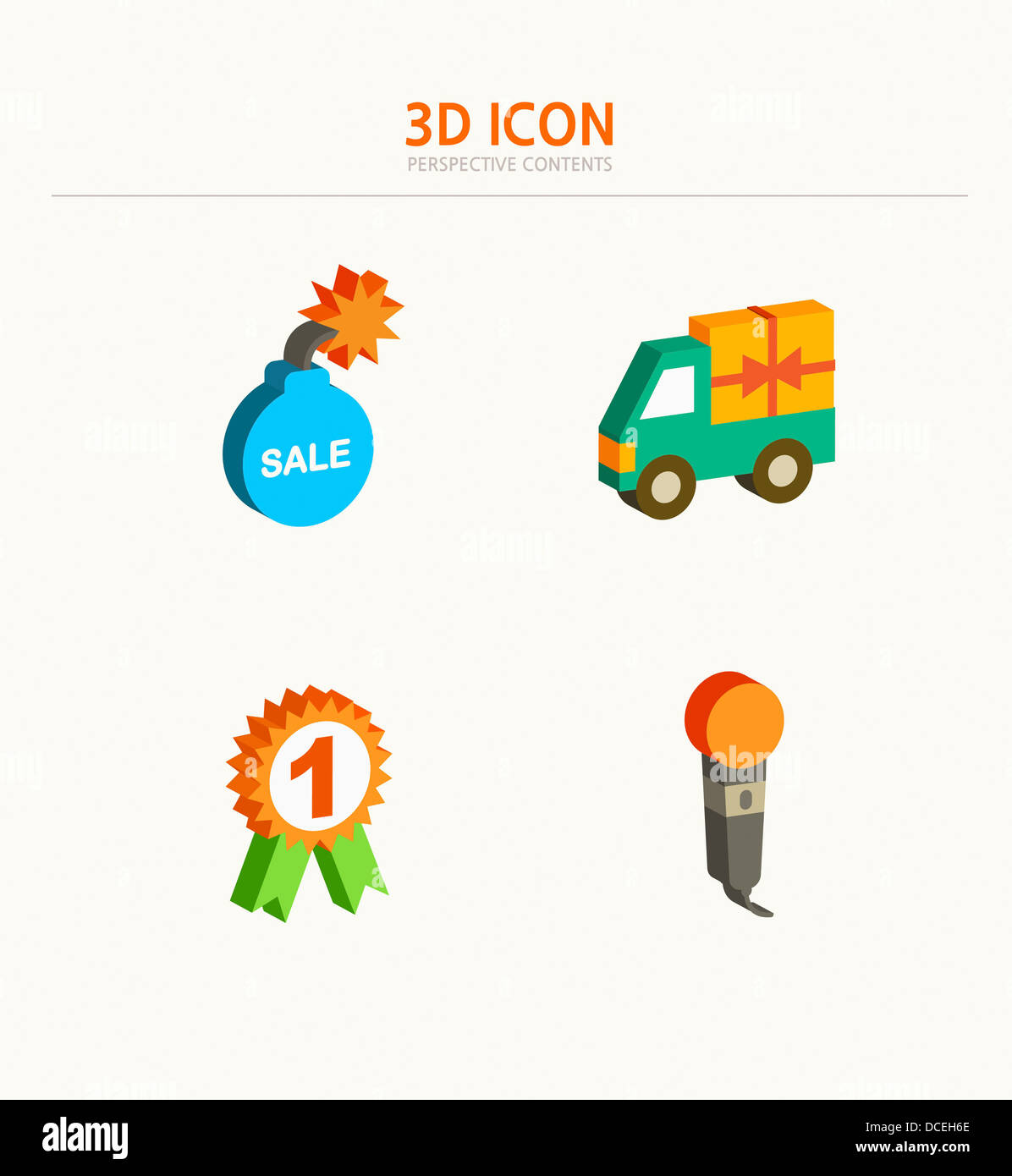 illustration of 3d icons Stock Photo - Alamy