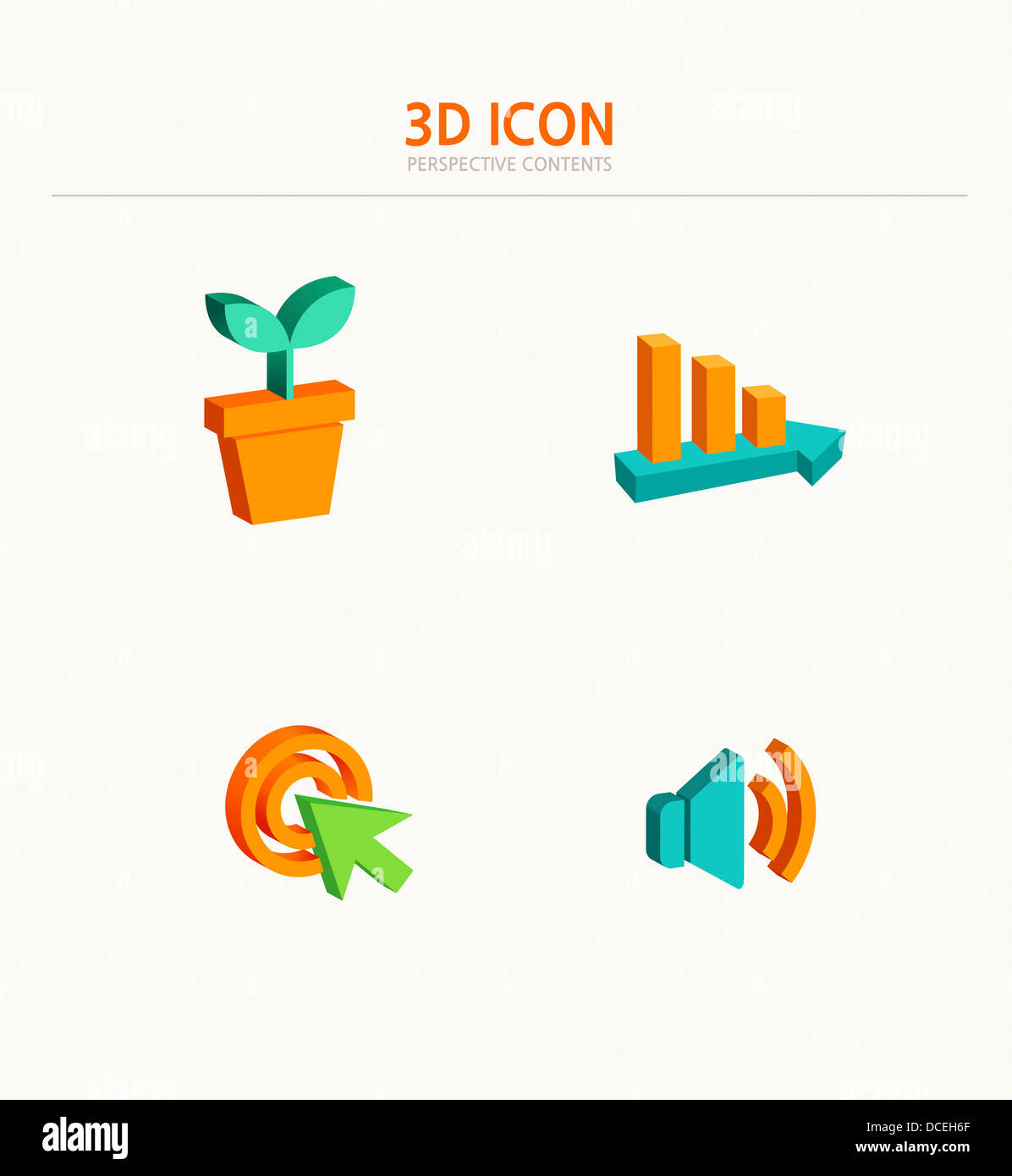 illustration of 3d icons Stock Photo - Alamy