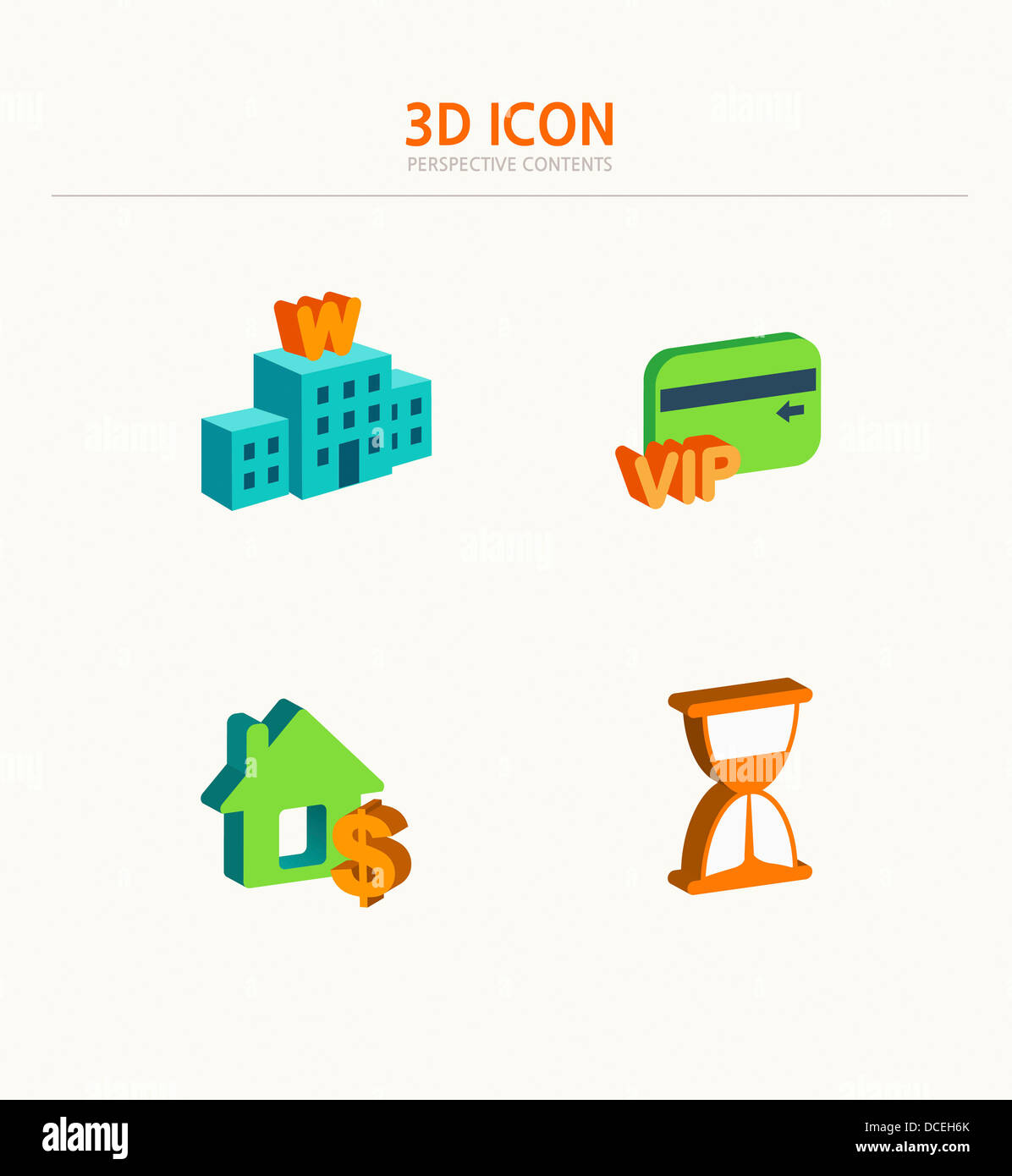 illustration of 3d icons Stock Photo - Alamy