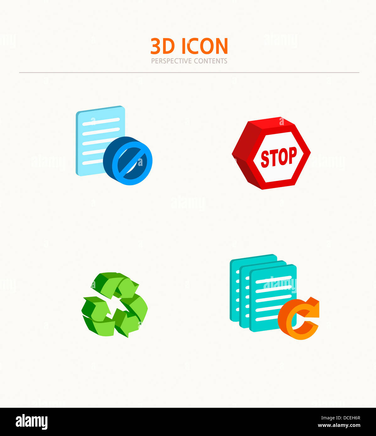 illustration of 3d icons Stock Photo - Alamy