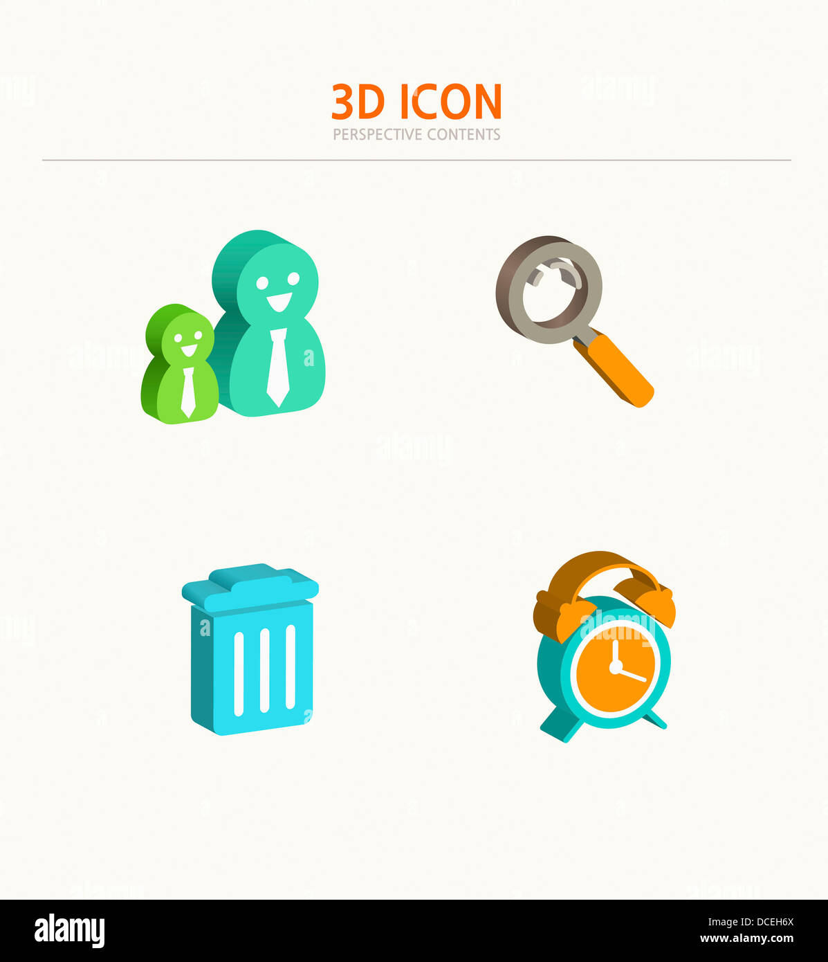 illustration of 3d icons Stock Photo - Alamy