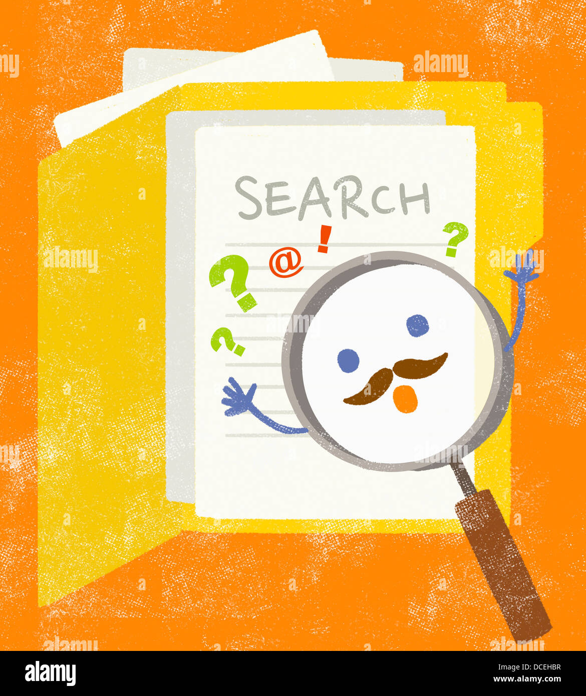 an illustration of search files Stock Photo - Alamy