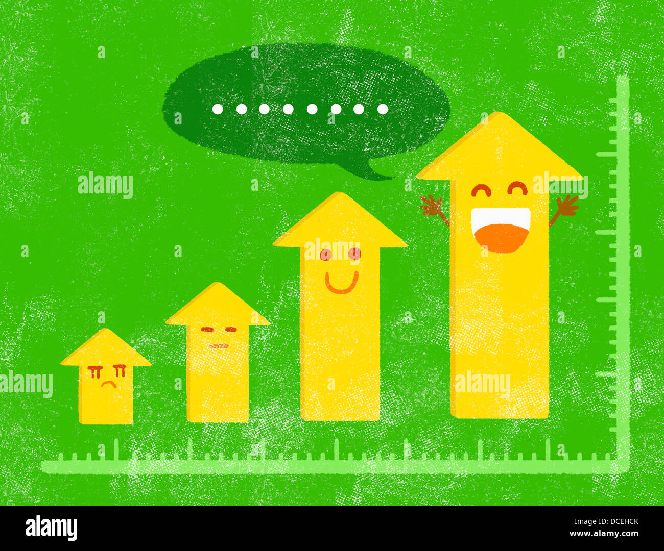 an illustration of growing arrows Stock Photo - Alamy