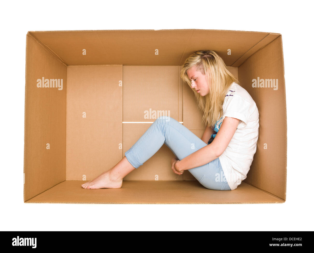 Woman Trapped Box High Resolution Stock Photography and Images - Alamy