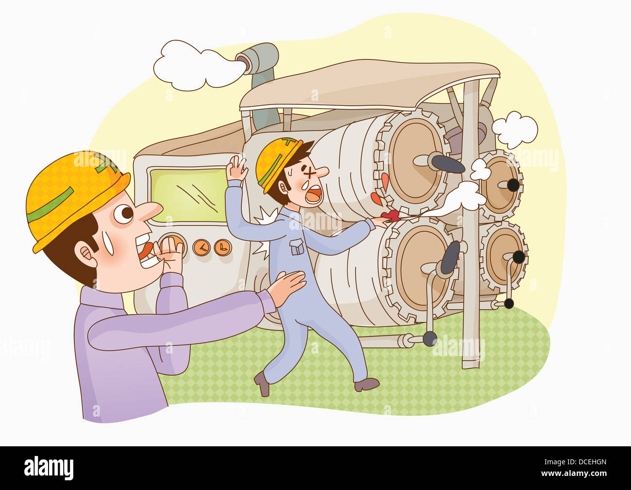 an illustration of a heavy machine over heating Stock Photo - Alamy