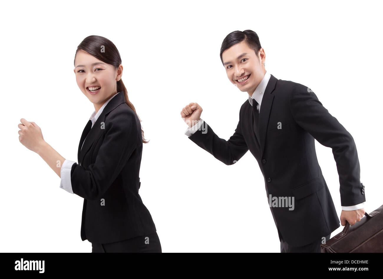 Business people and briefcase Stock Photo - Alamy