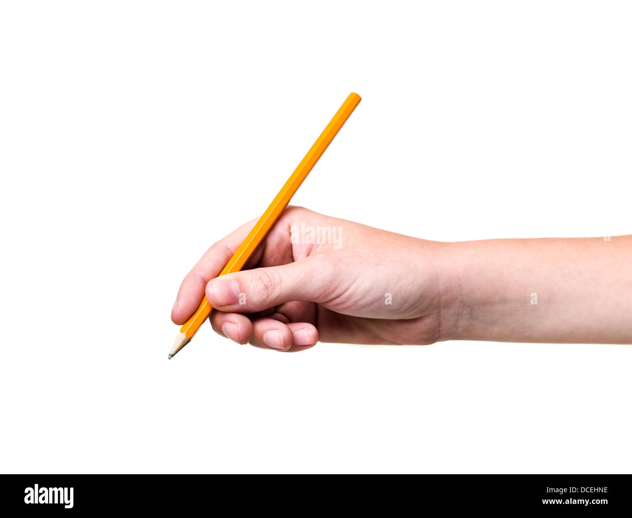 Hand holding a pencil Stock Photo - Alamy