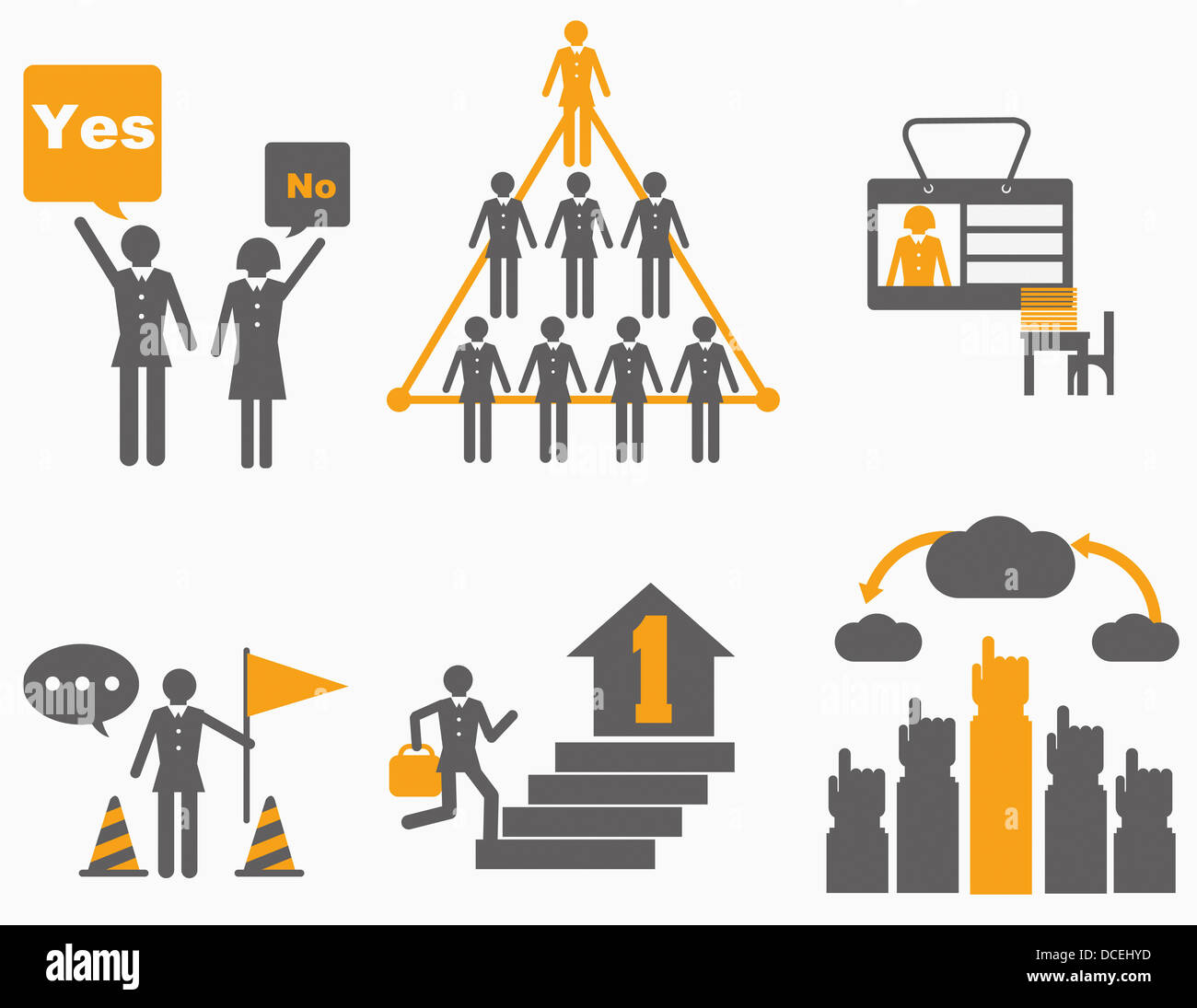 an illustration of icons related to business Stock Photo - Alamy