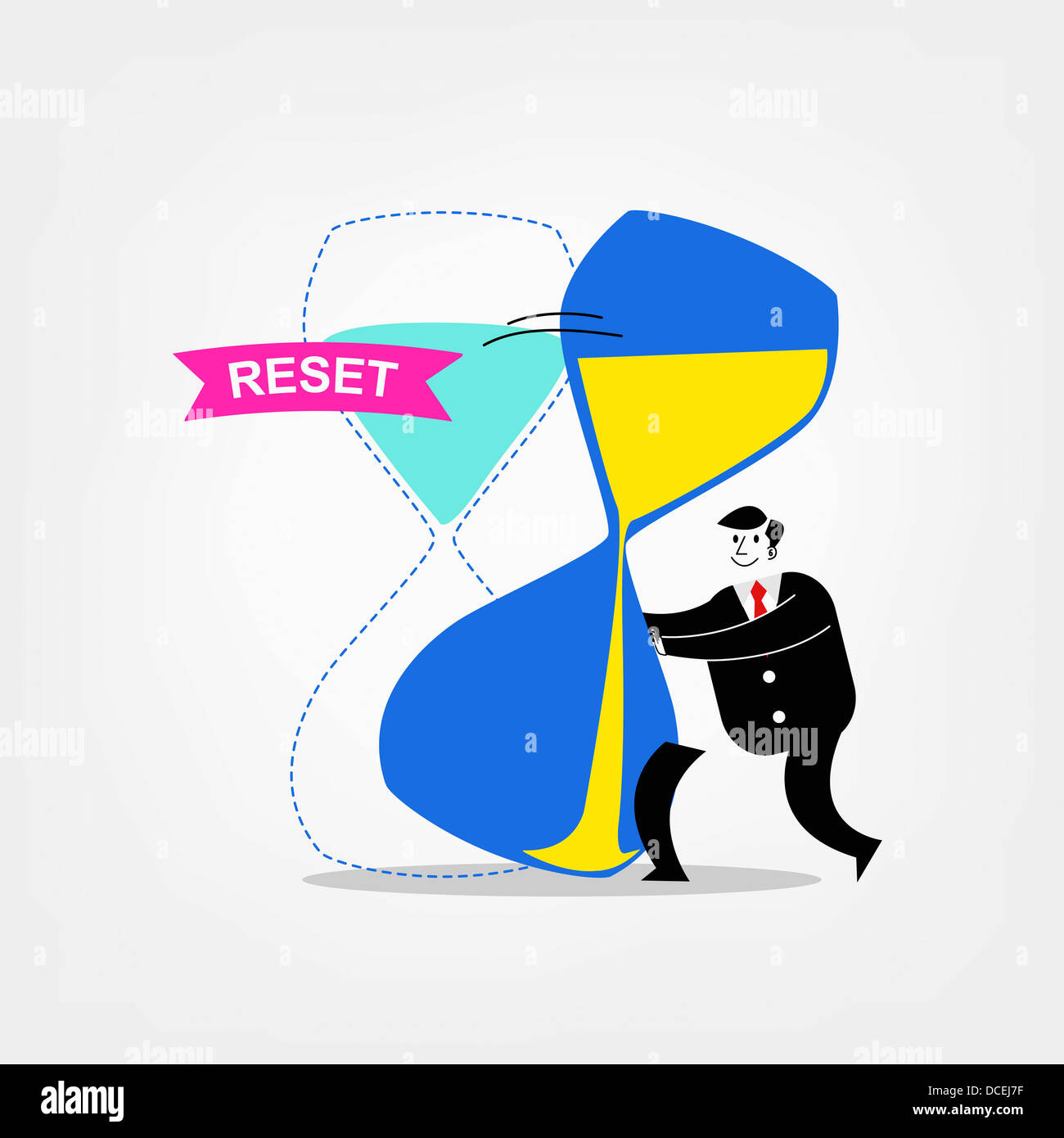 an illustration of a business man resetting a time glass Stock Photo ...