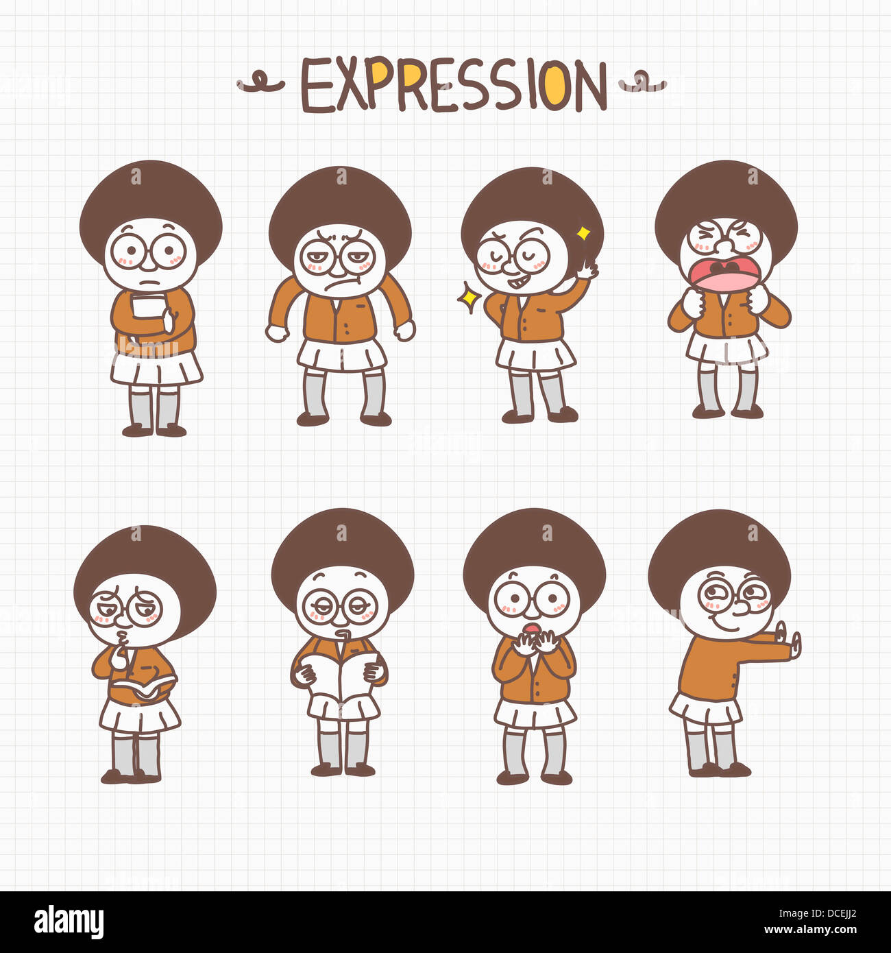 an illustration of different expressions Stock Photo - Alamy