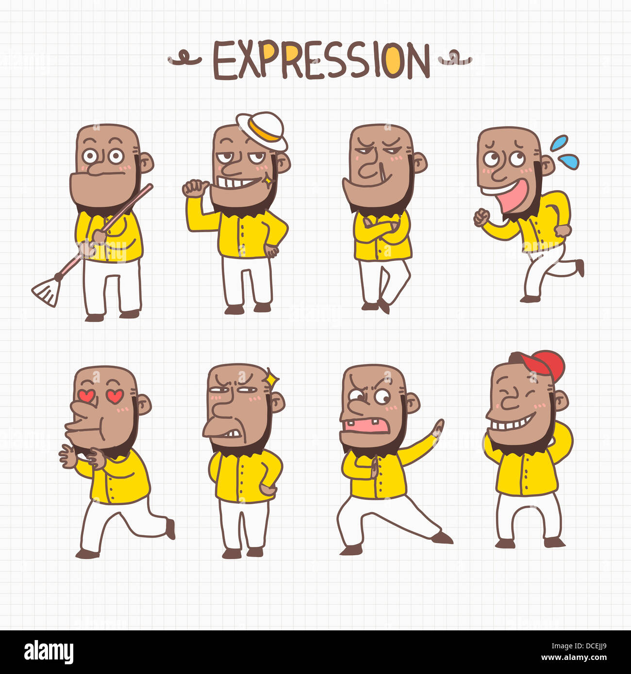 an illustration of different expressions Stock Photo - Alamy