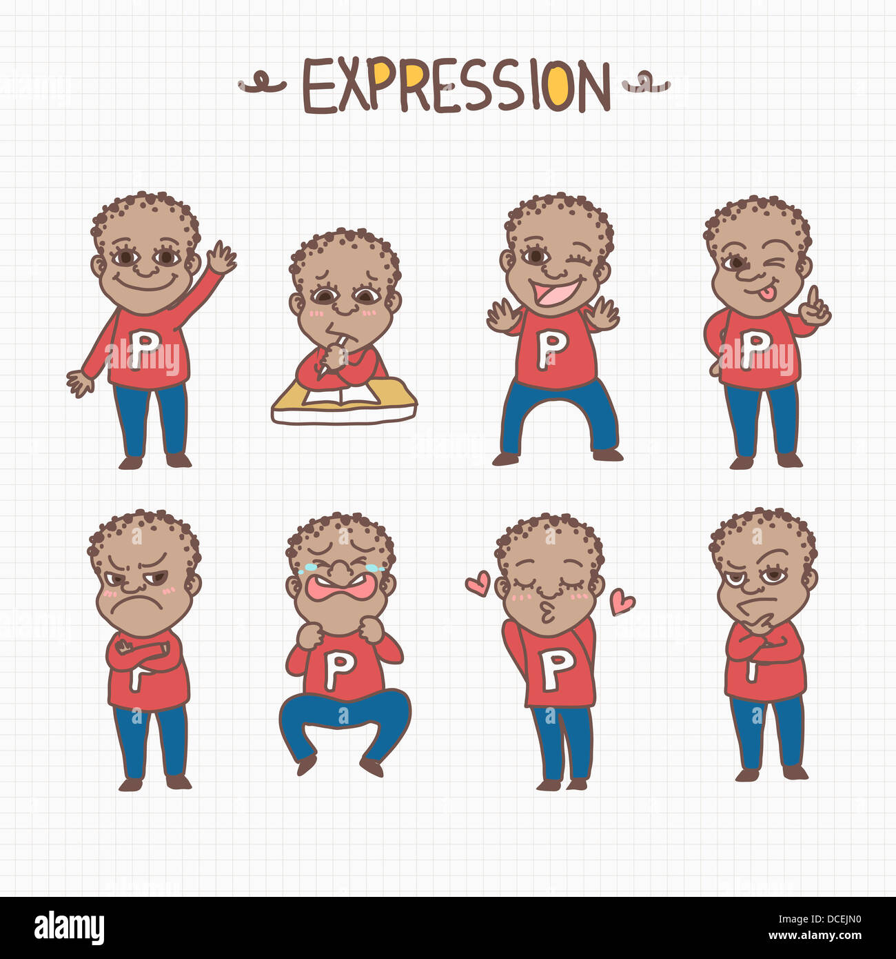 an illustration of different expressions Stock Photo - Alamy
