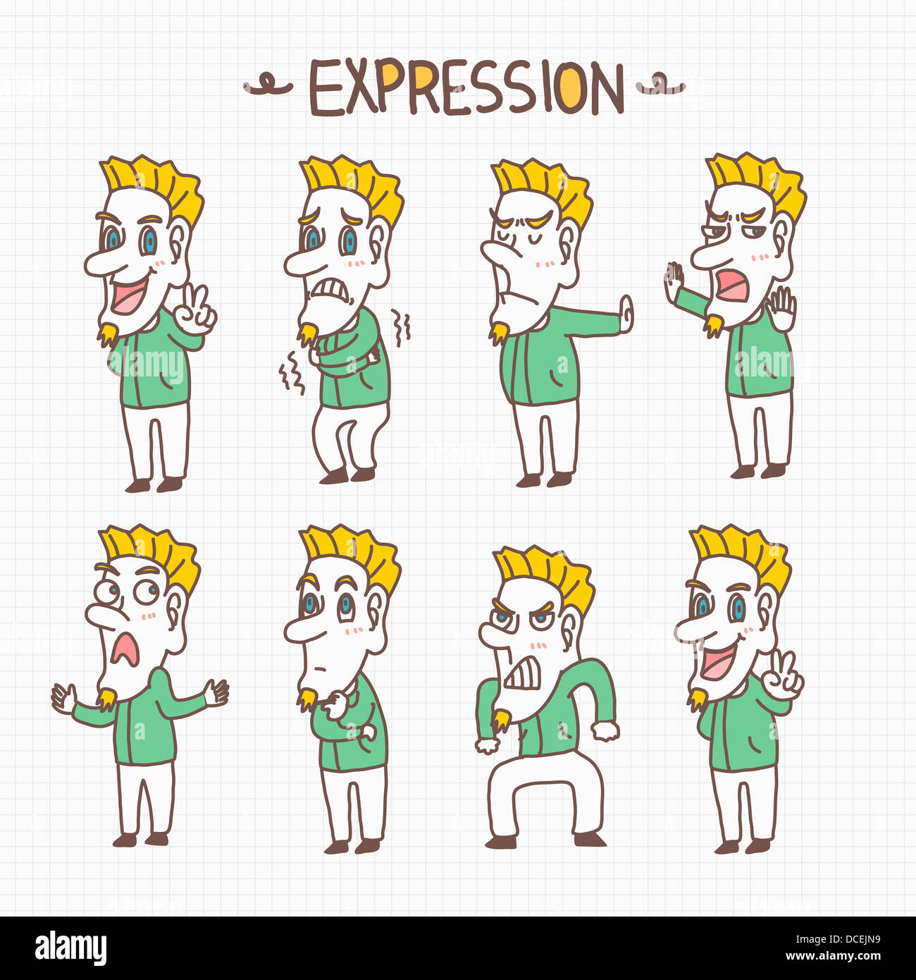 an illustration of different expressions Stock Photo - Alamy