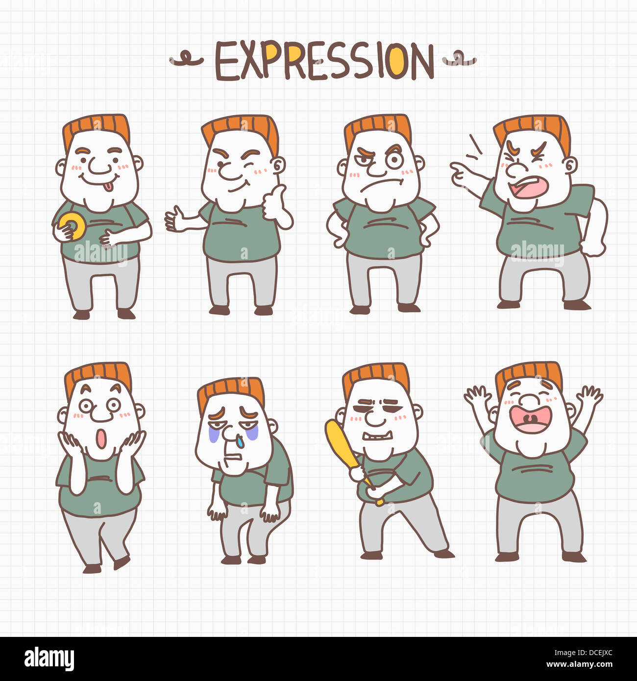 an illustration of different expressions Stock Photo - Alamy