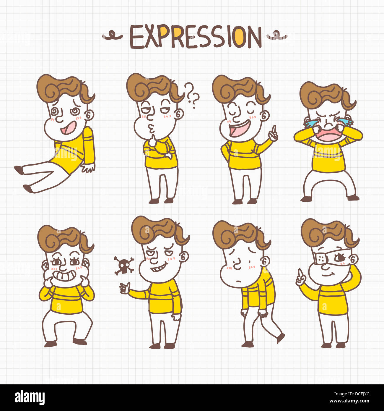an illustration of different expressions Stock Photo - Alamy