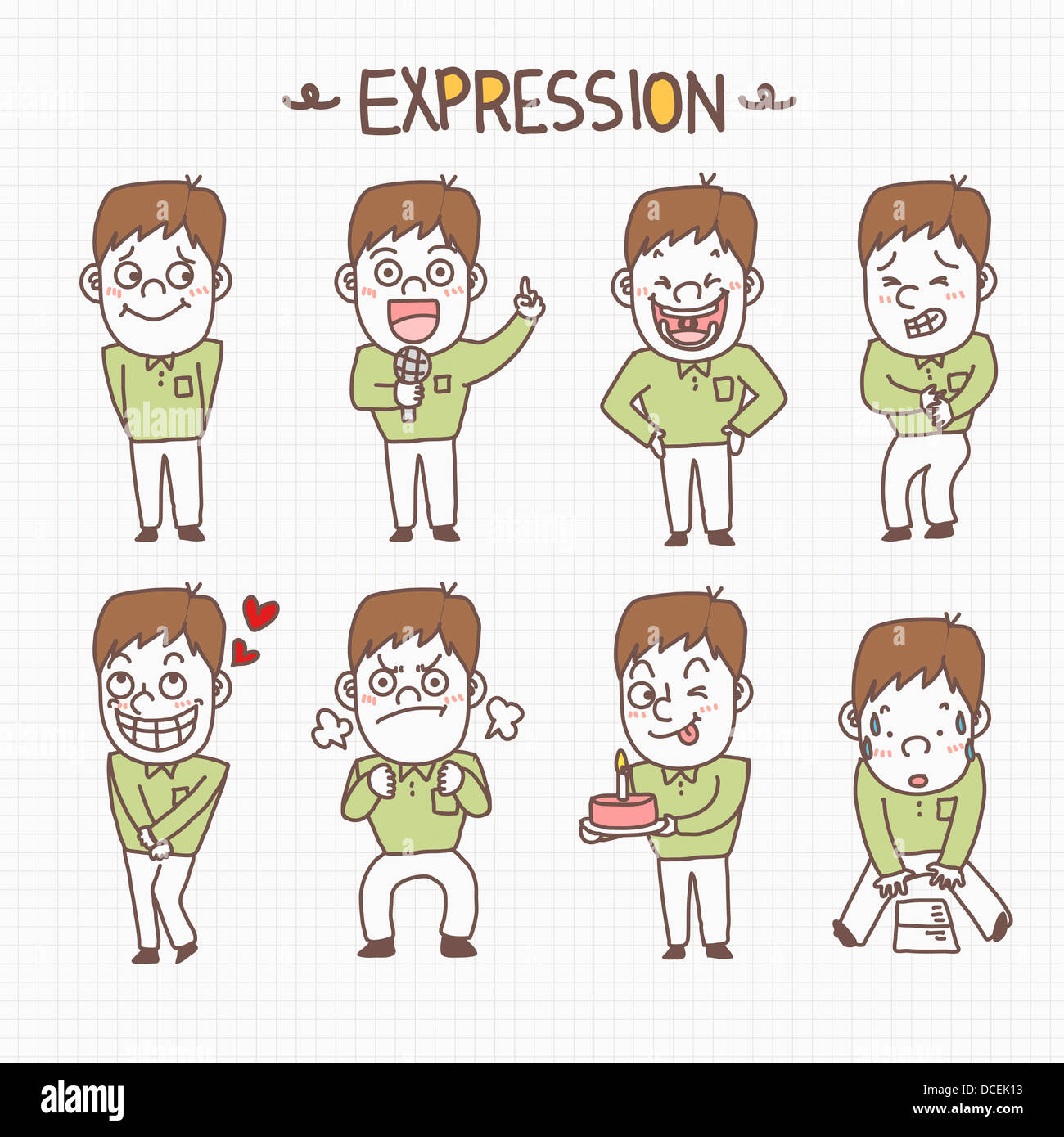 an illustration of different expressions Stock Photo - Alamy