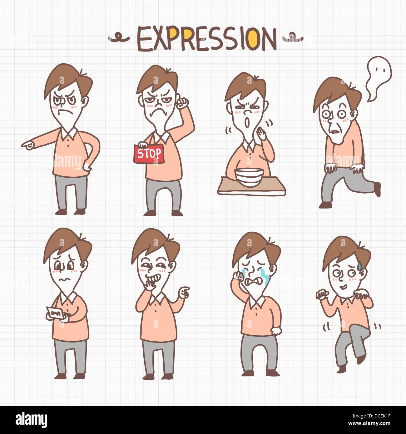 an illustration of different expressions Stock Photo - Alamy