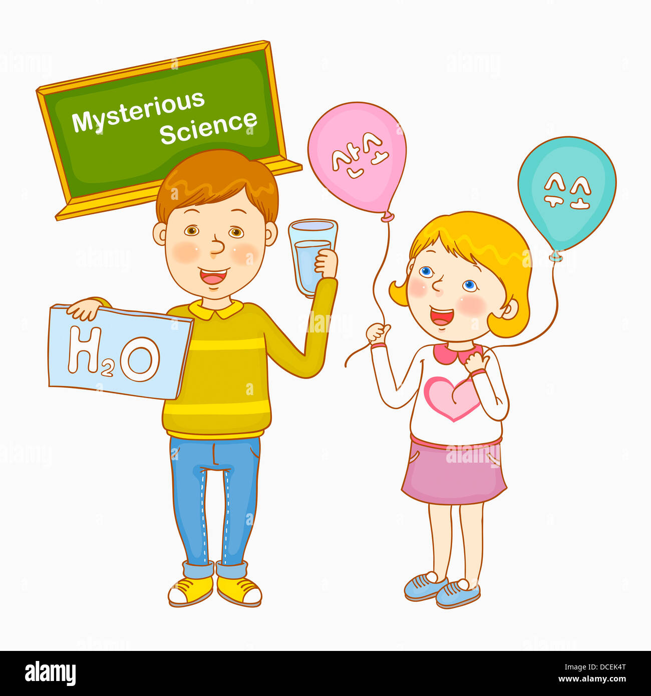 an illustration of children doing science Stock Photo - Alamy