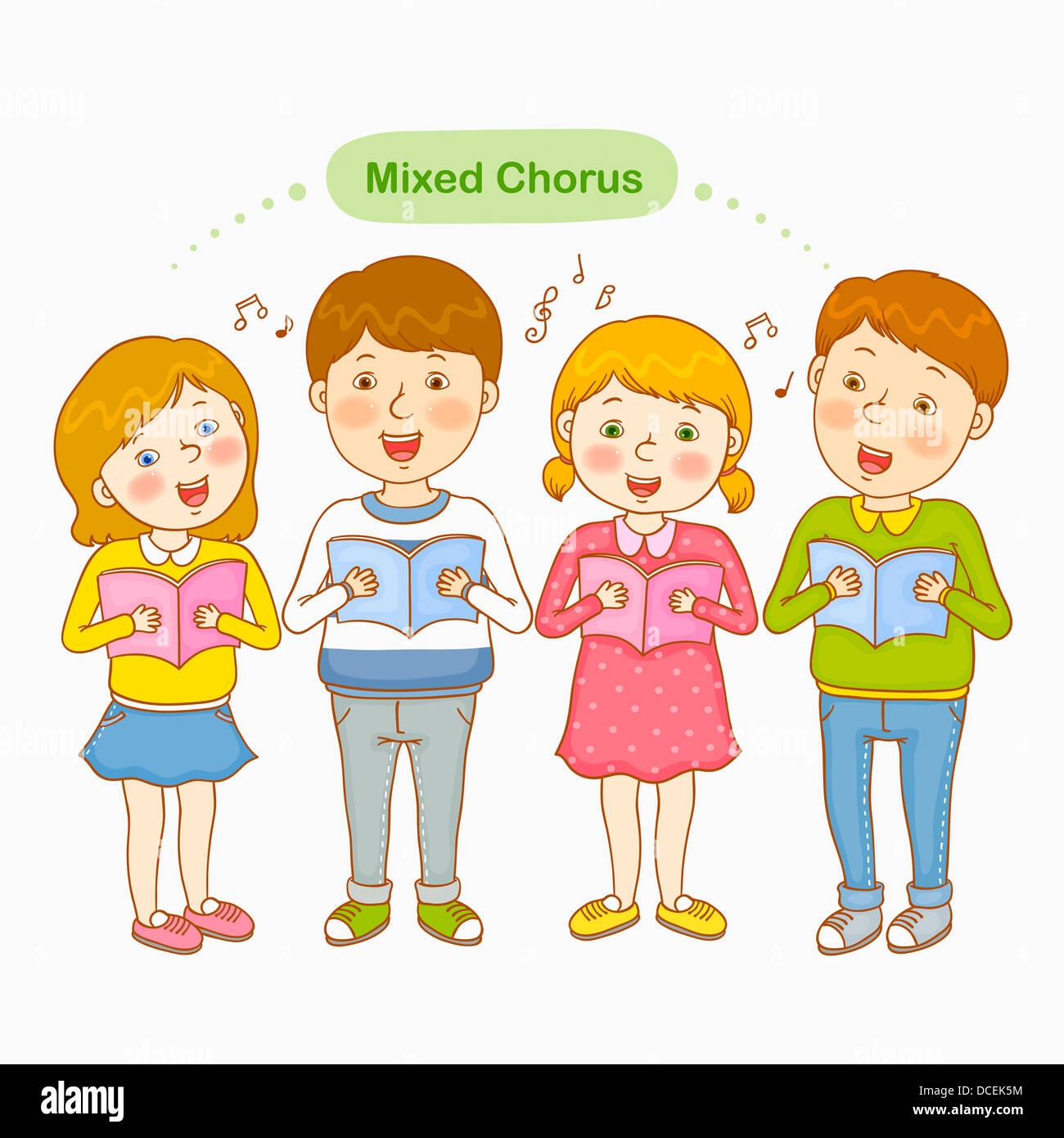 an illustration of children singing Stock Photo - Alamy