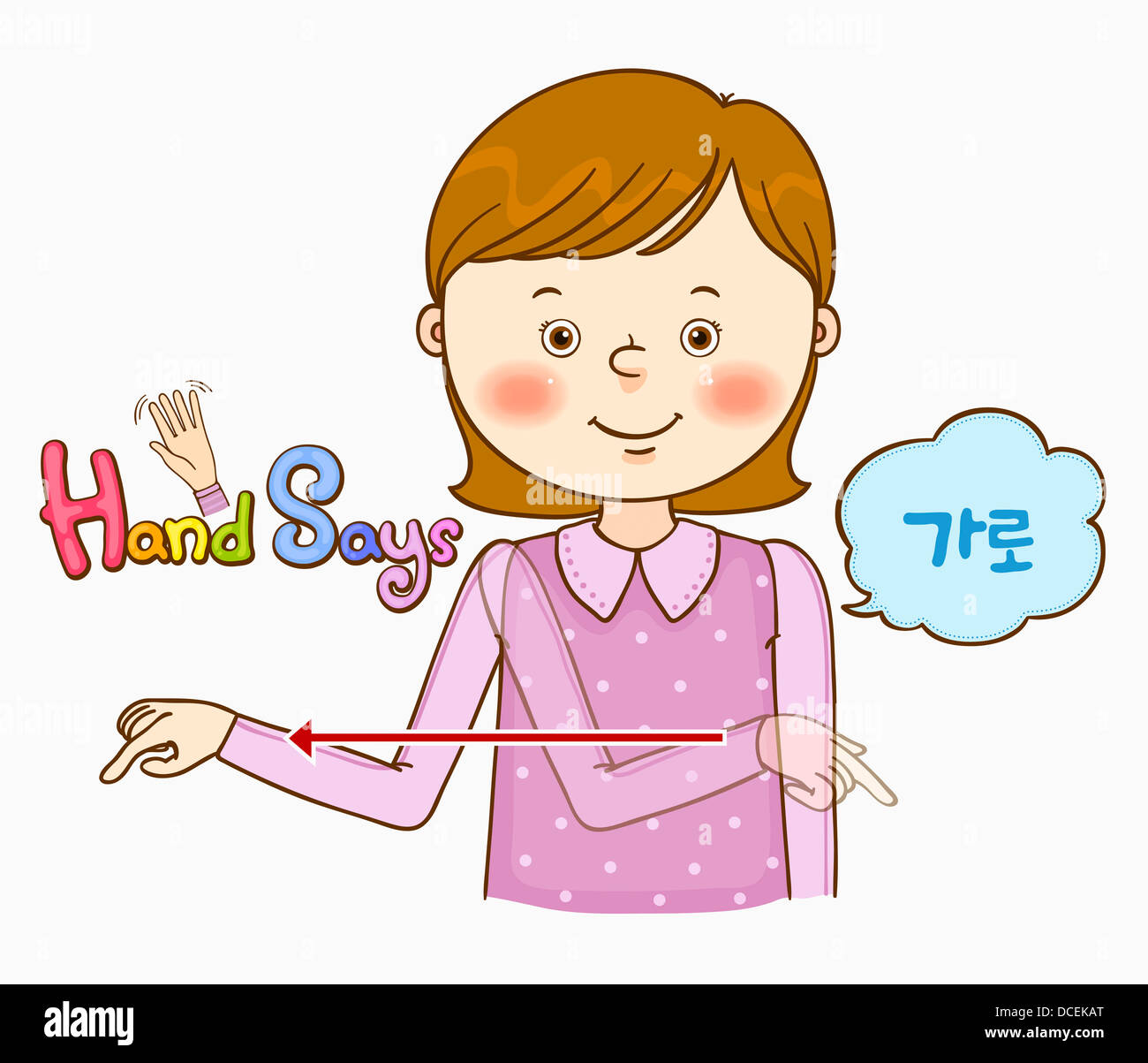 an illustration of a child doing sign language Stock Photo - Alamy