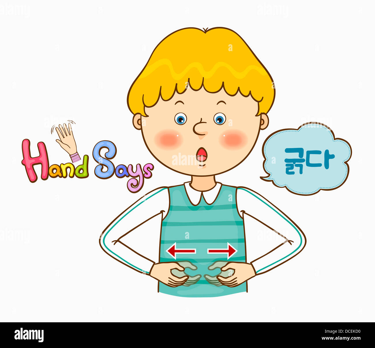 an illustration of a child doing sign language Stock Photo - Alamy