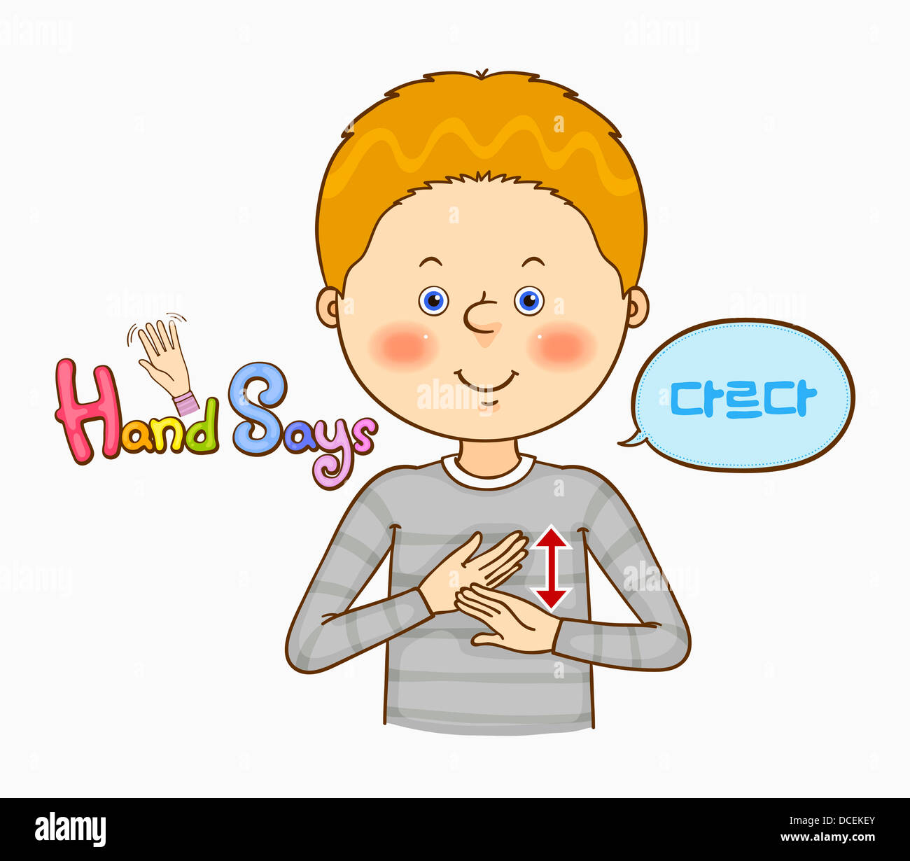 an illustration of a child doing sign language Stock Photo - Alamy