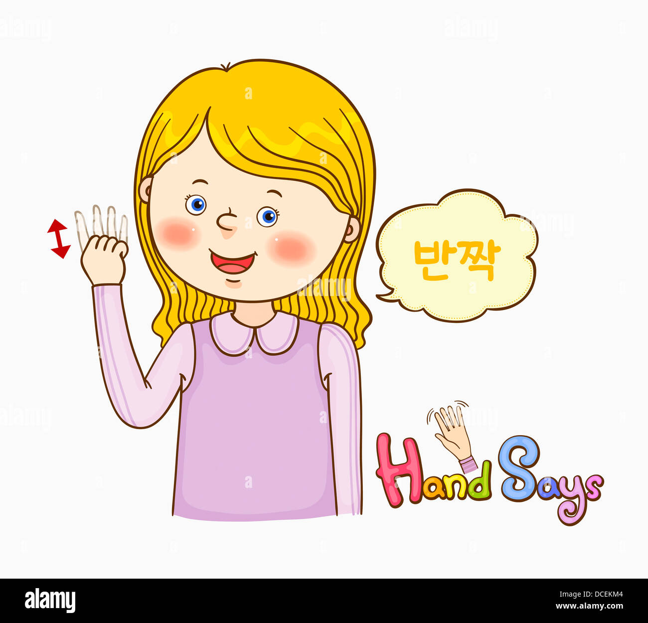 an illustration of a child doing sign language Stock Photo - Alamy