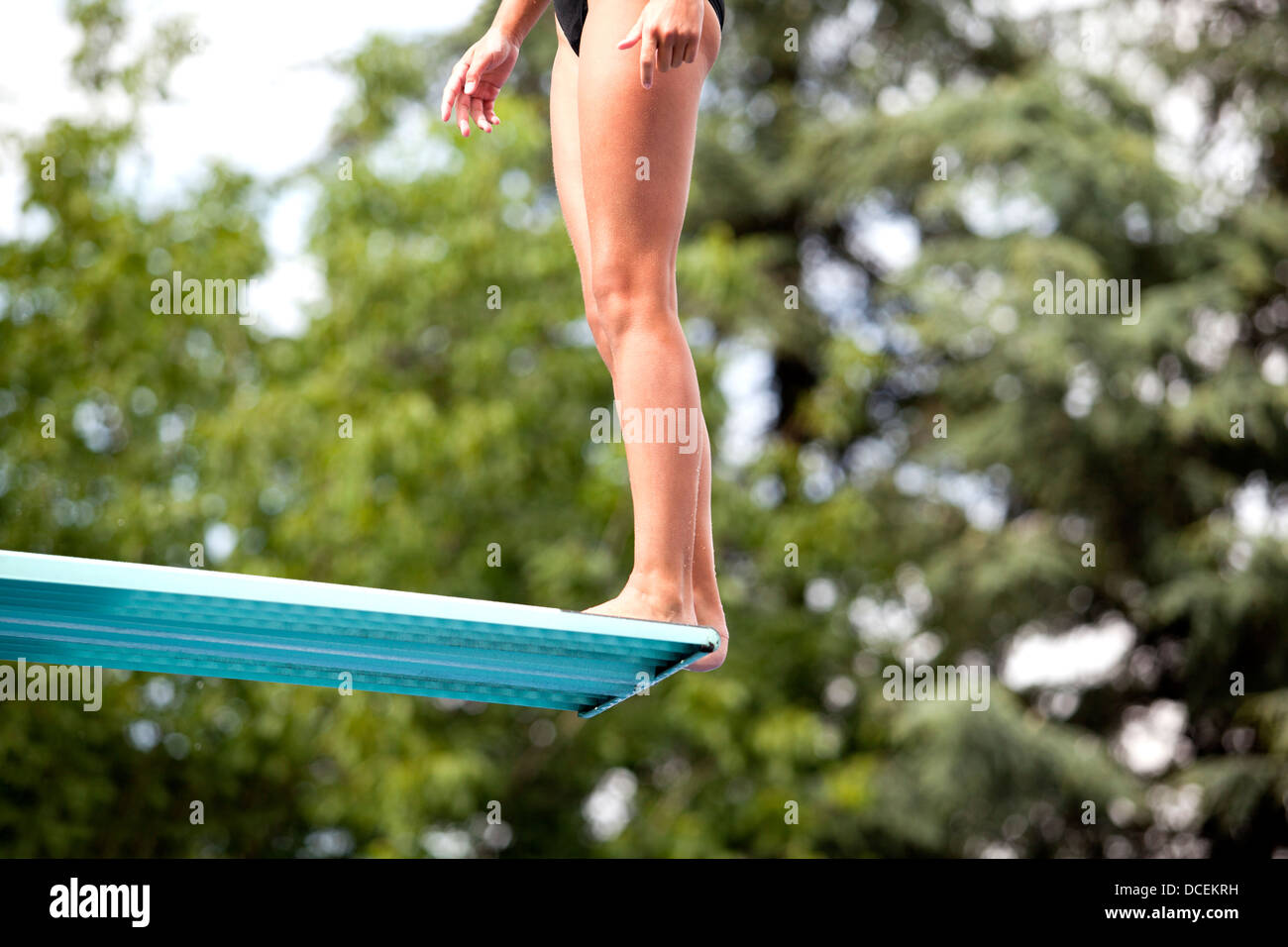 Diver standing diving board hi-res stock photography and images - Alamy