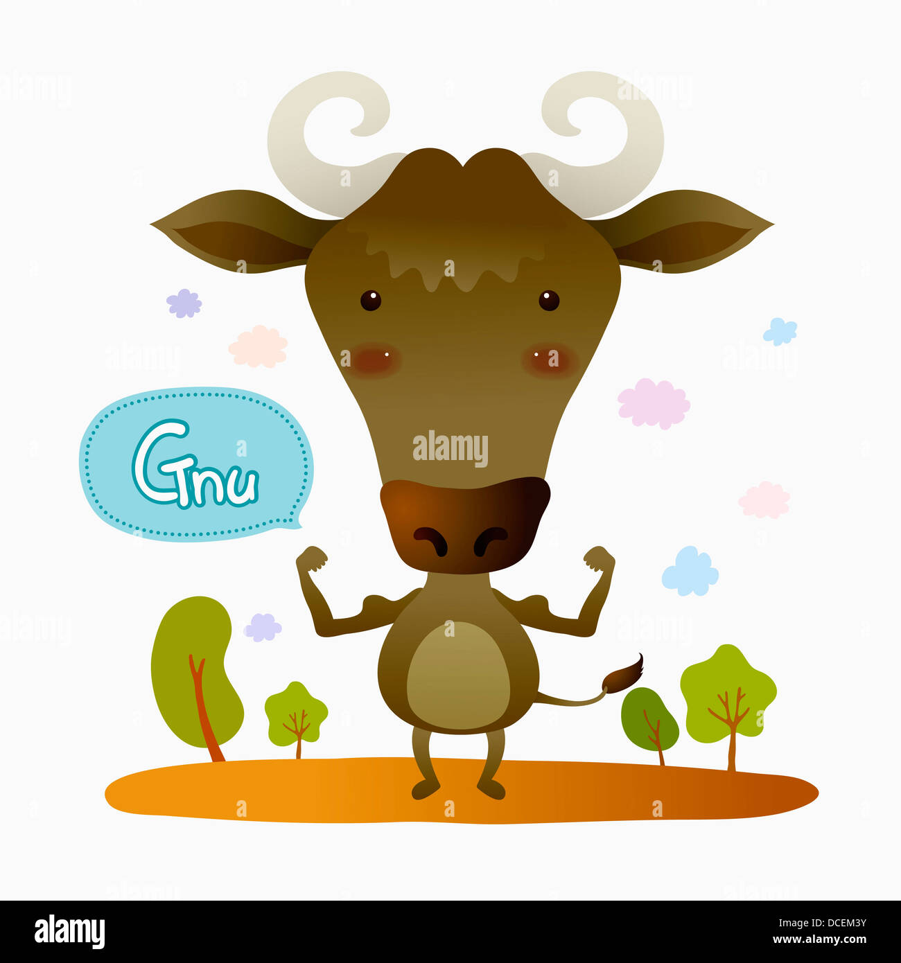 illustration of gnu Stock Photo - Alamy