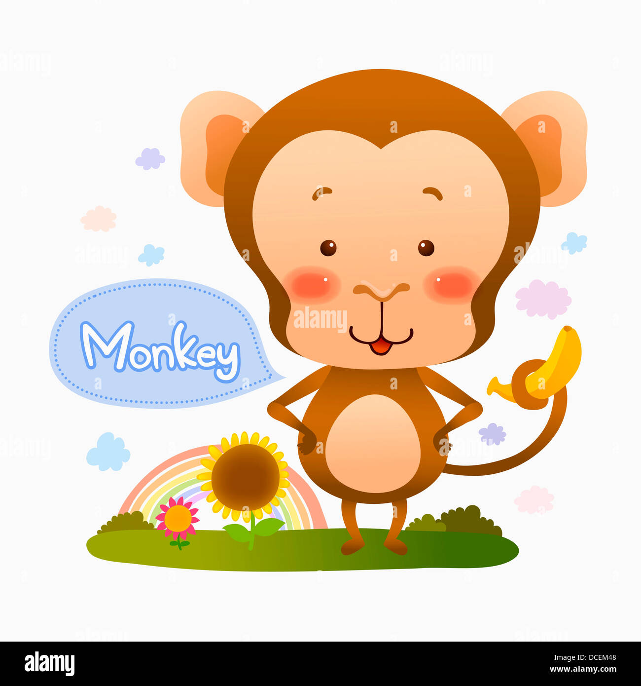 illustration of monkey Stock Photo - Alamy