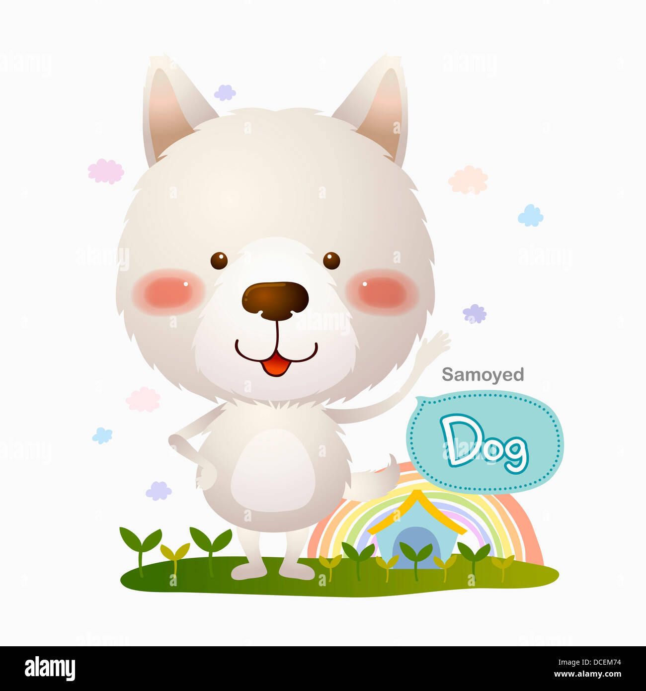 illustration of Samoyed Stock Photo - Alamy