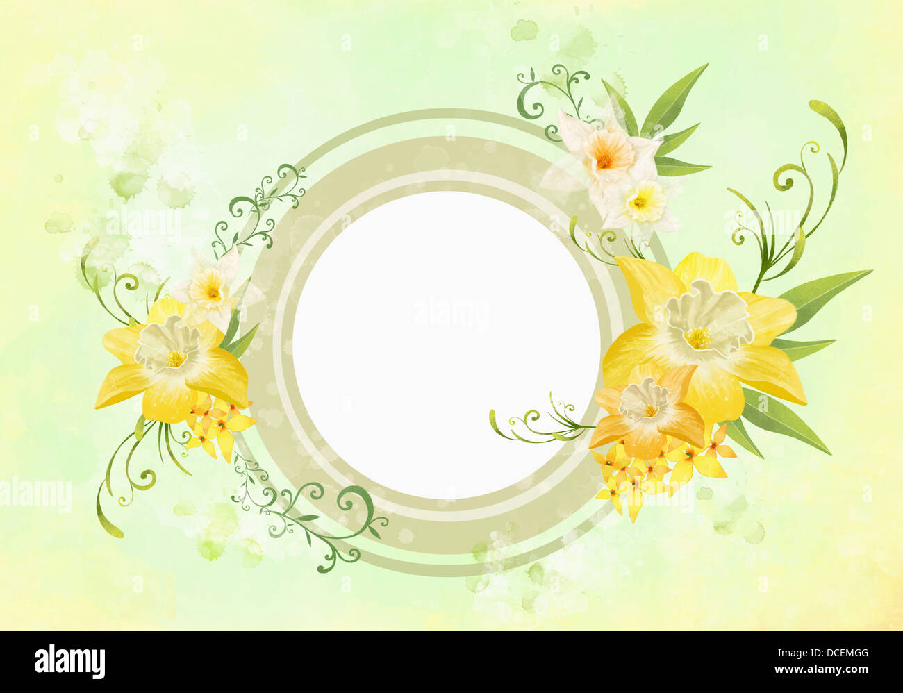 an illustration of a card with flowers Stock Photo - Alamy