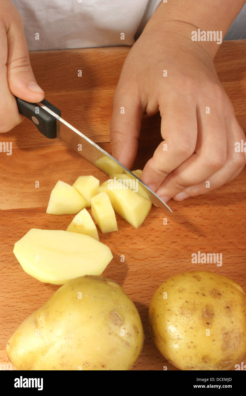 prepare potato for potatosoup Stock Photo - Alamy