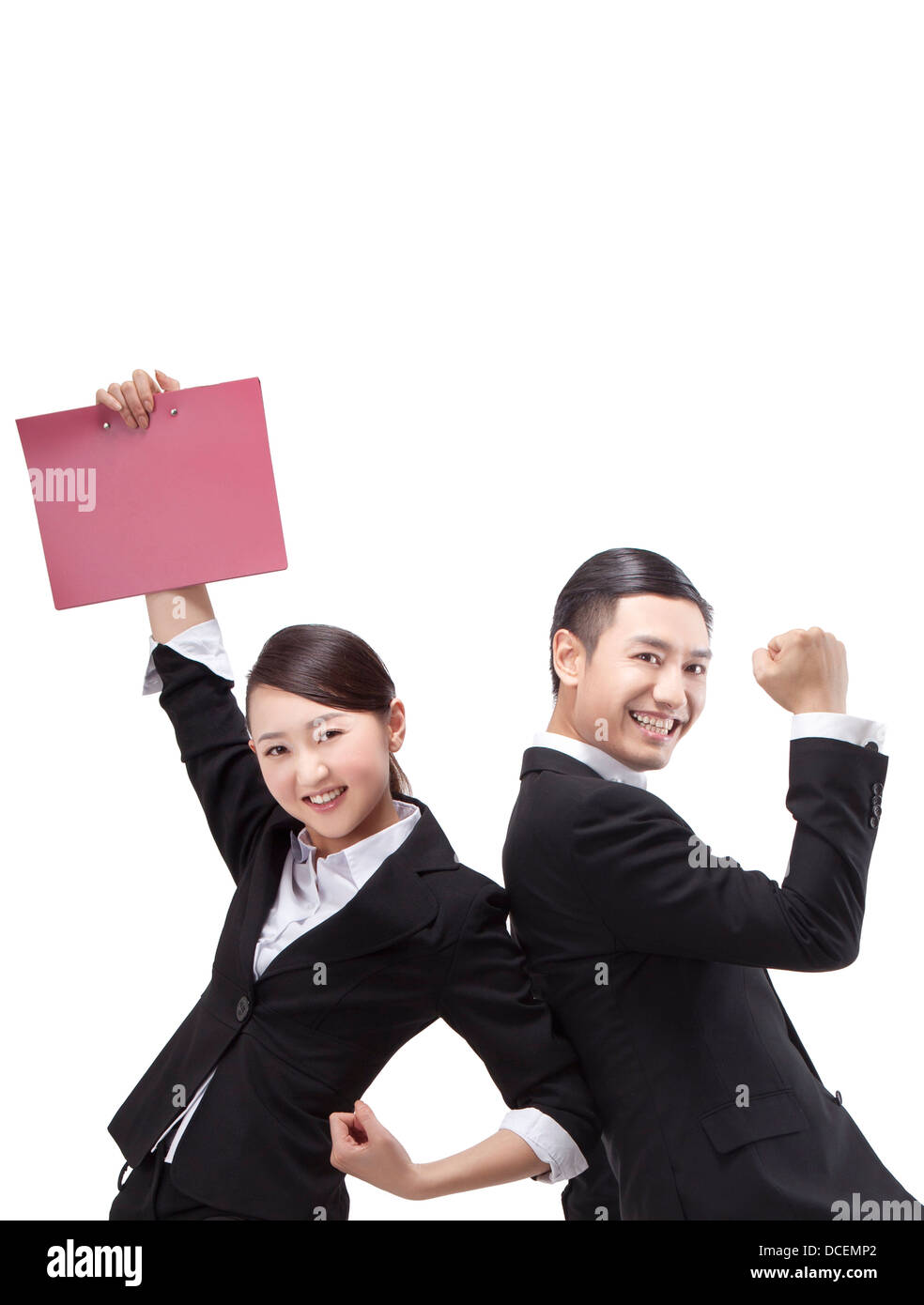 Business people holding a folder Stock Photo - Alamy