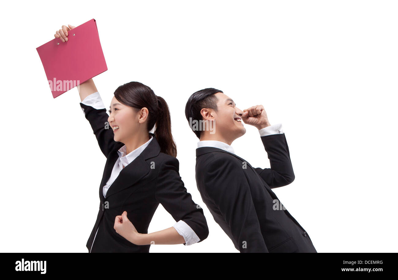 Business people holding a folder Stock Photo - Alamy