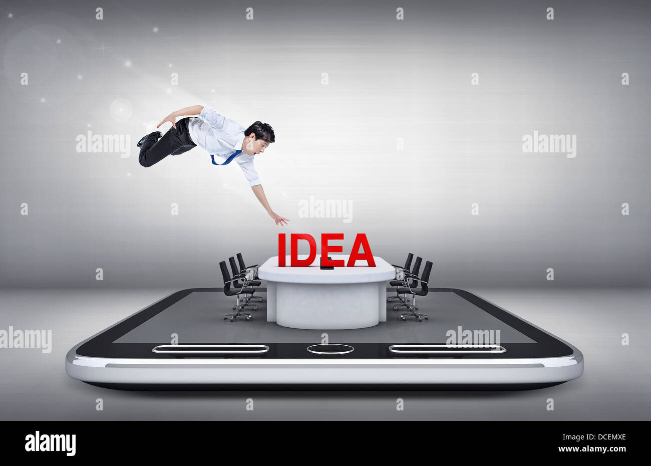 desk and chairs on a tablet device Stock Photo - Alamy