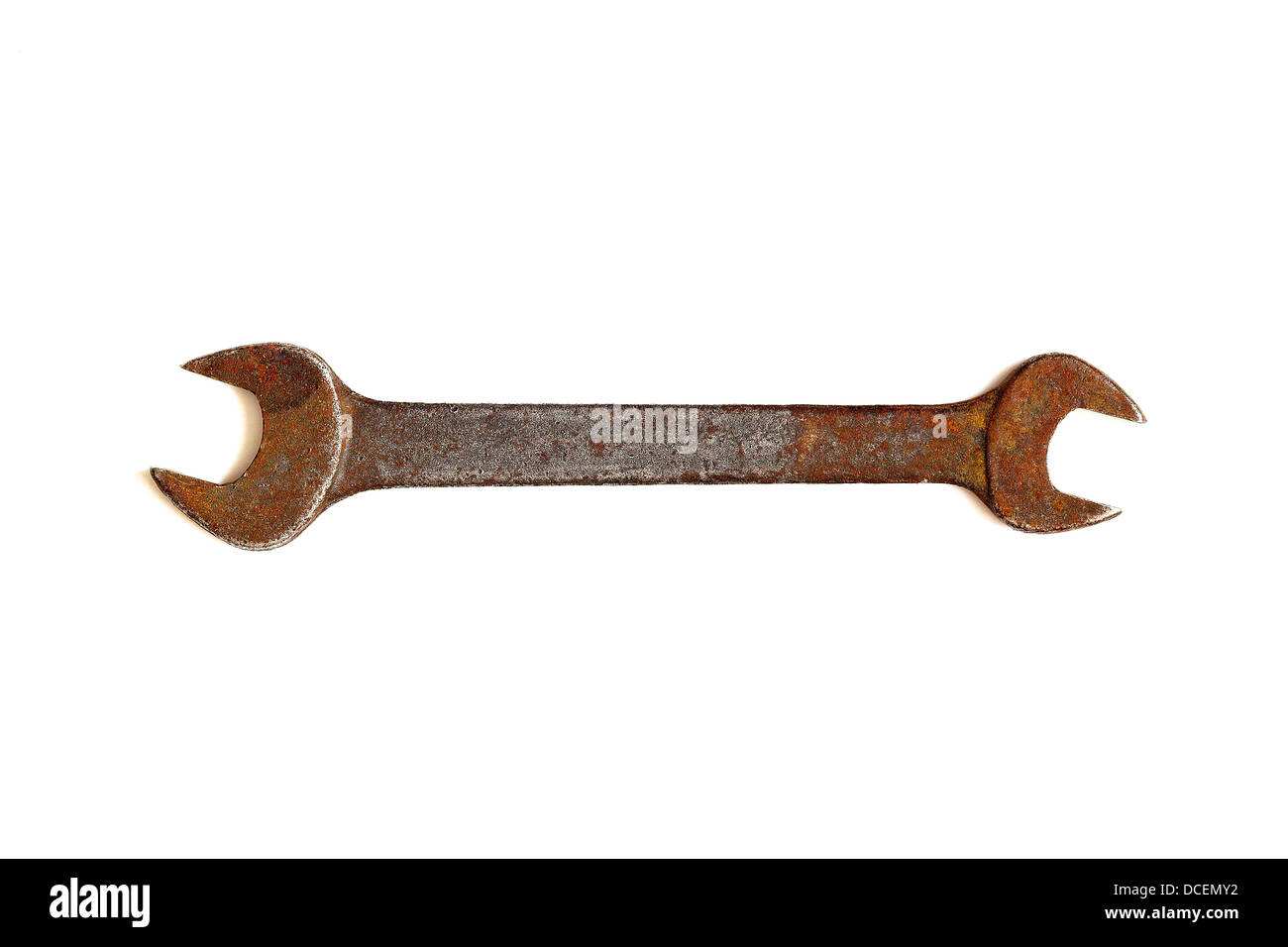 Old rusty wrench on the white background Stock Photo - Alamy