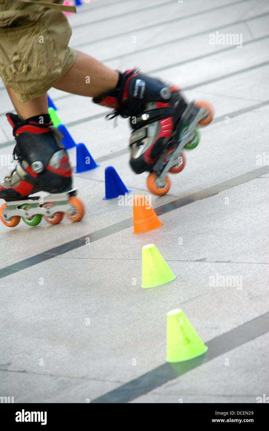 Inline Skater Cones Park Hi Res Stock Photography And Images Alamy