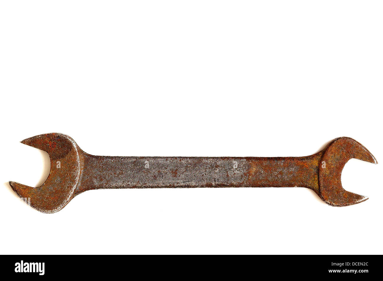 Old rusty wrench on the white background Stock Photo - Alamy