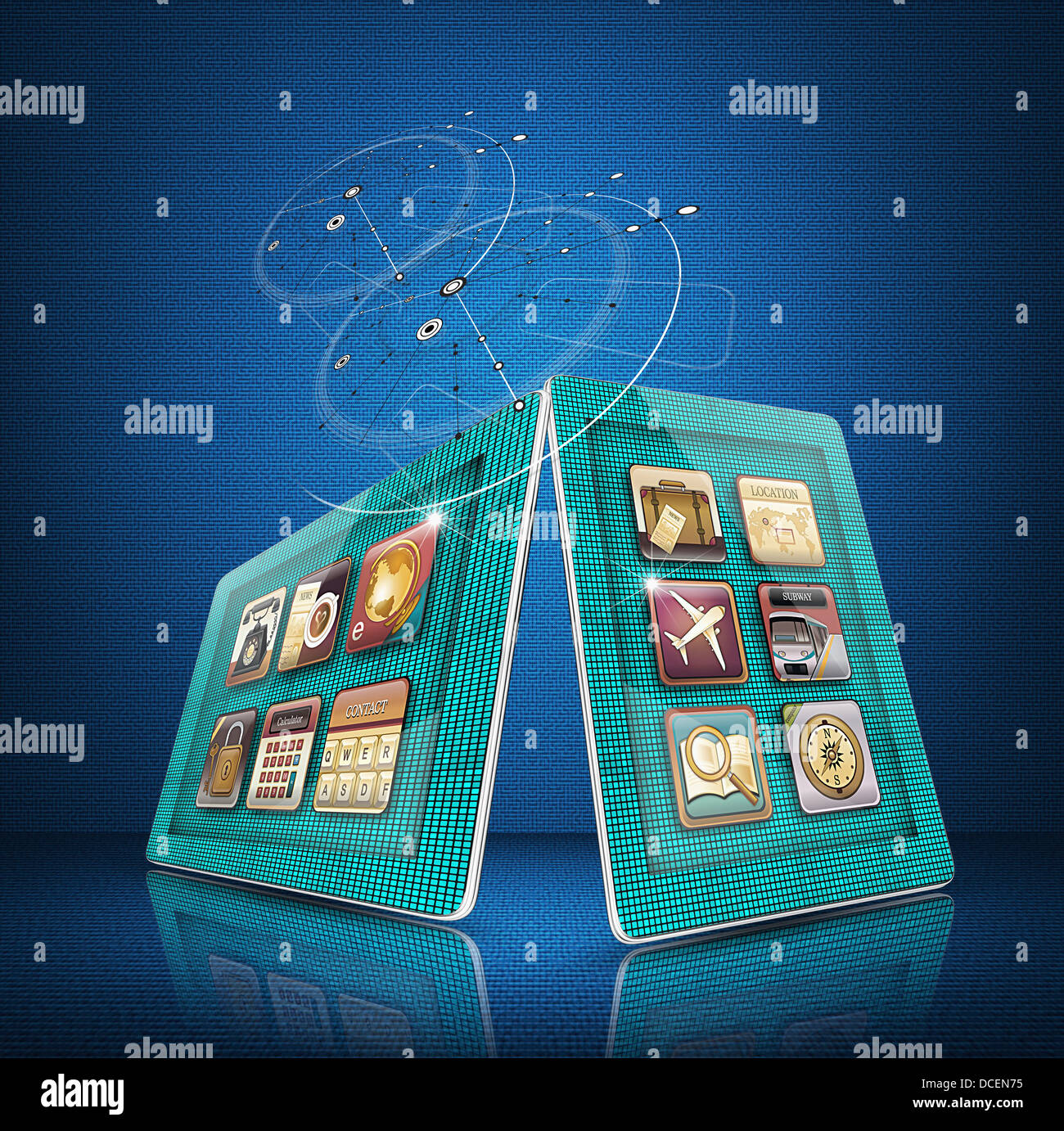 blue tablet devices Stock Photo - Alamy