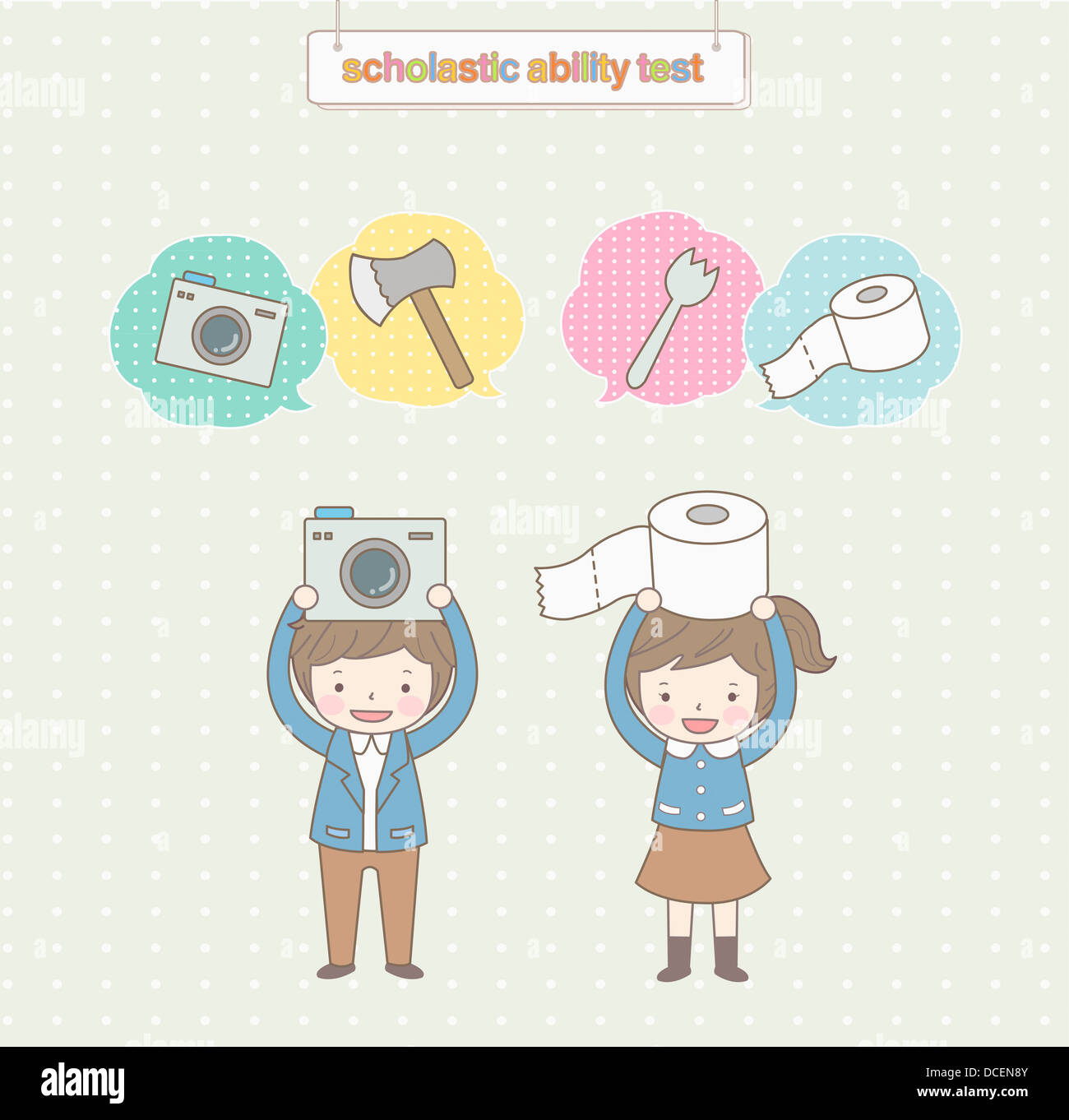 illustration of scholastic ability test Stock Photo - Alamy