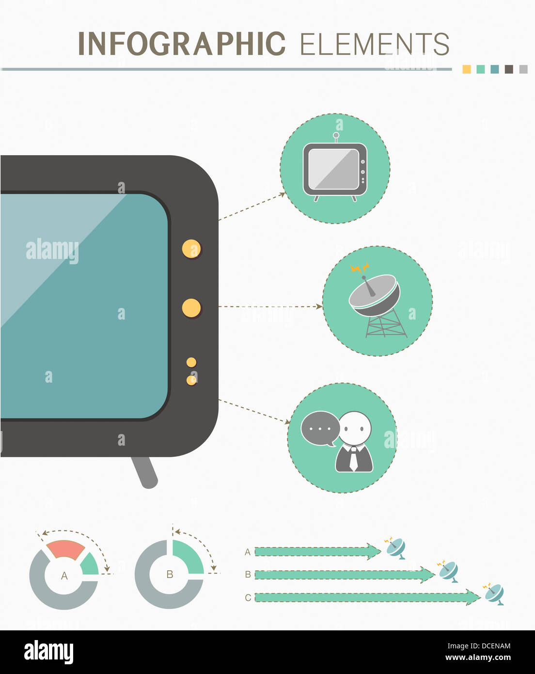 infographic elements of a TV Stock Photo - Alamy