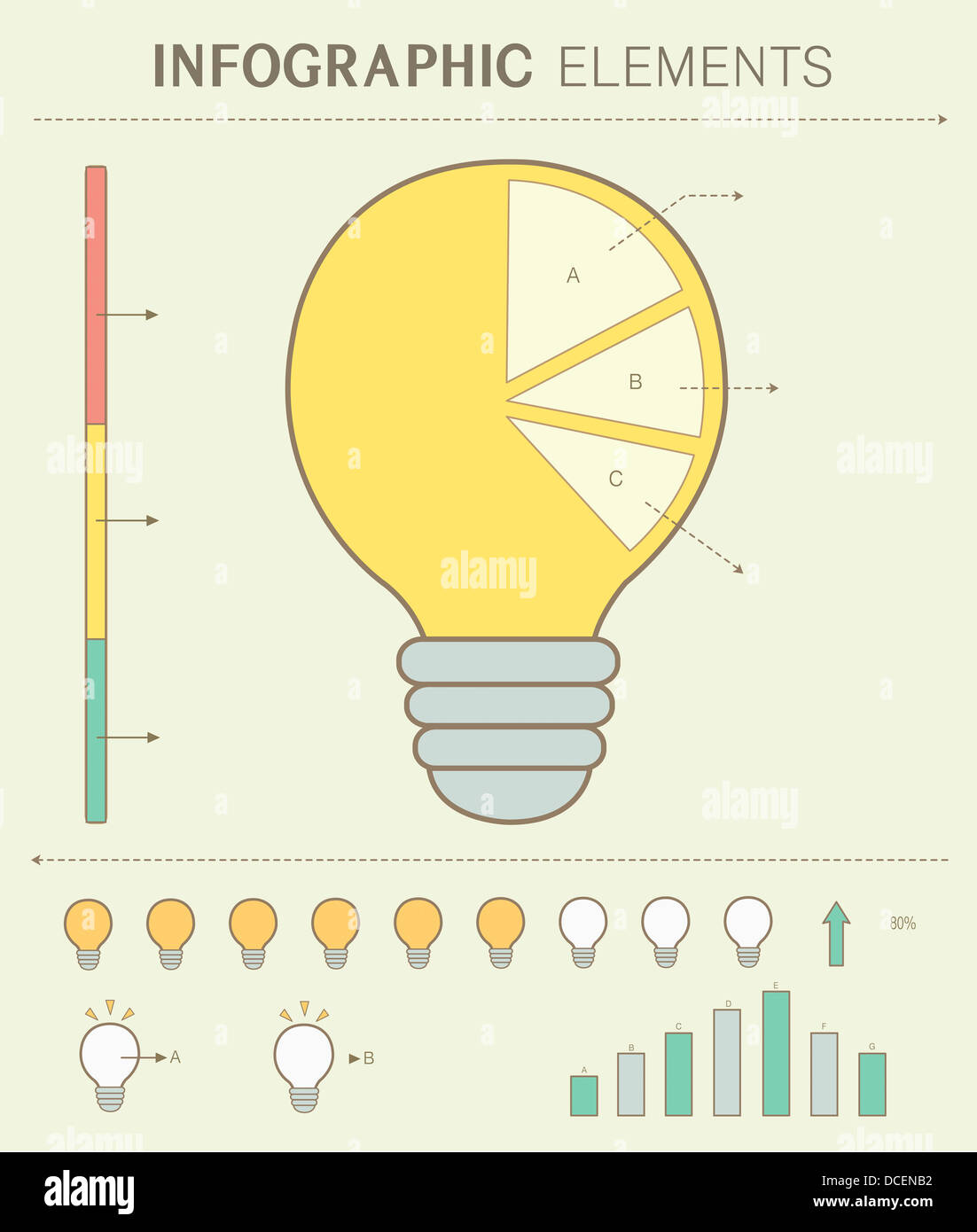 infographic elements of a light bulb Stock Photo - Alamy