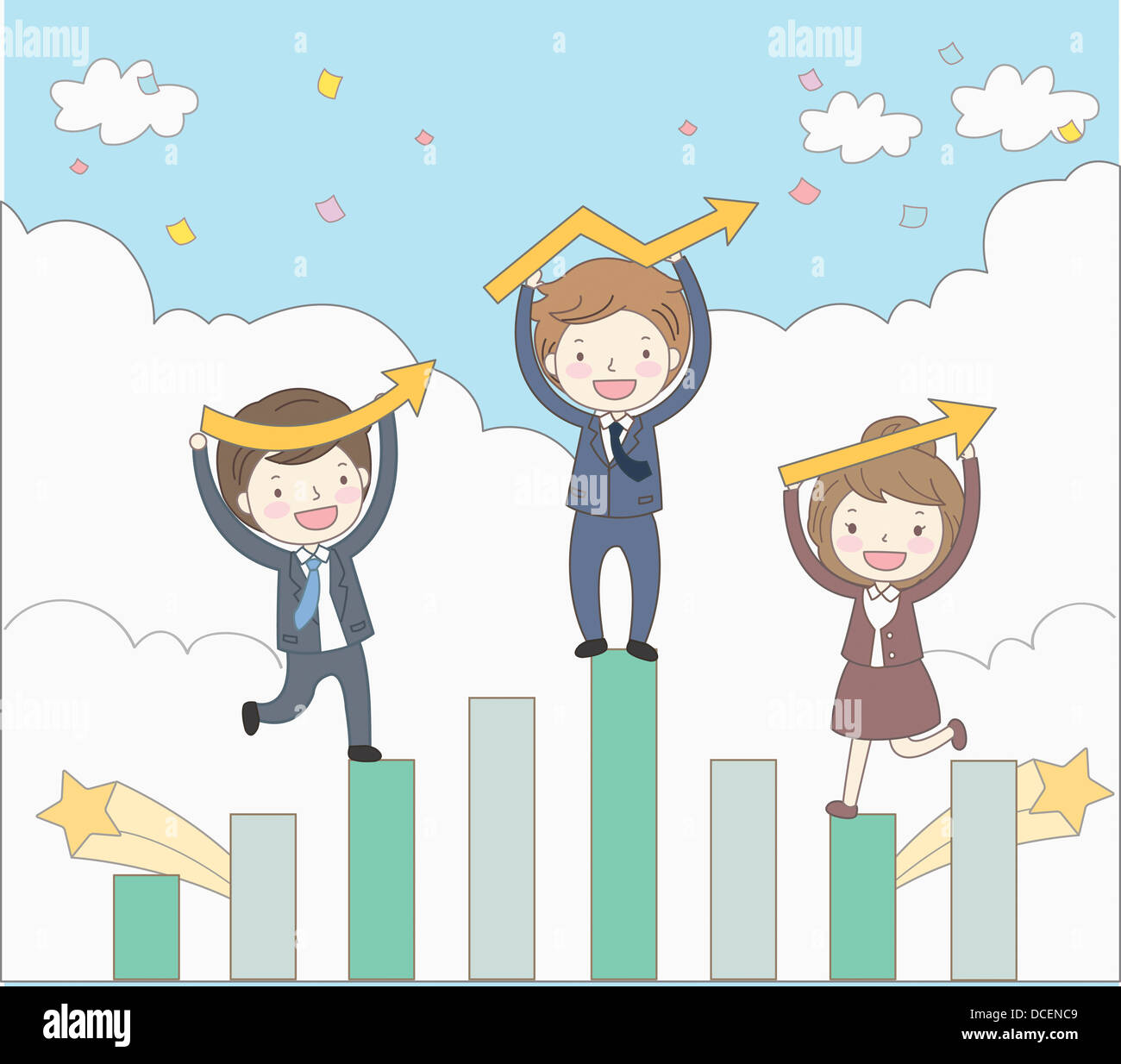 business people on charts Stock Photo - Alamy