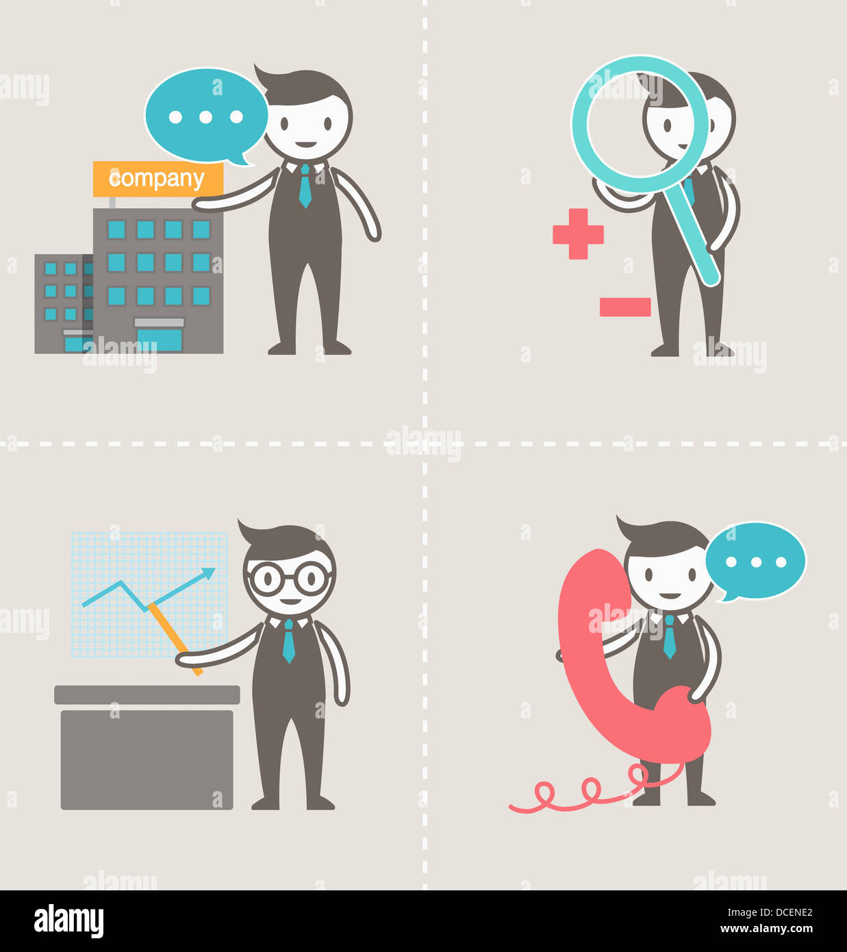 illustration characters of man at work Stock Photo - Alamy