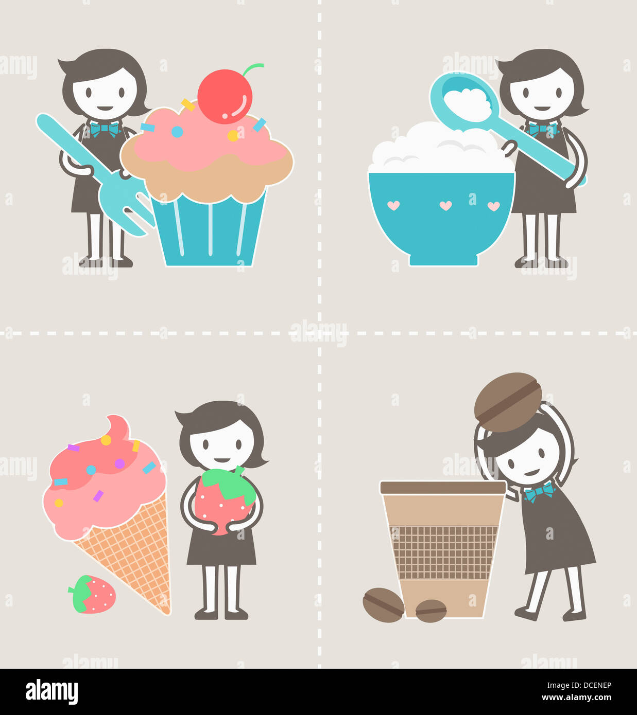 illustration characters of cooking Stock Photo - Alamy