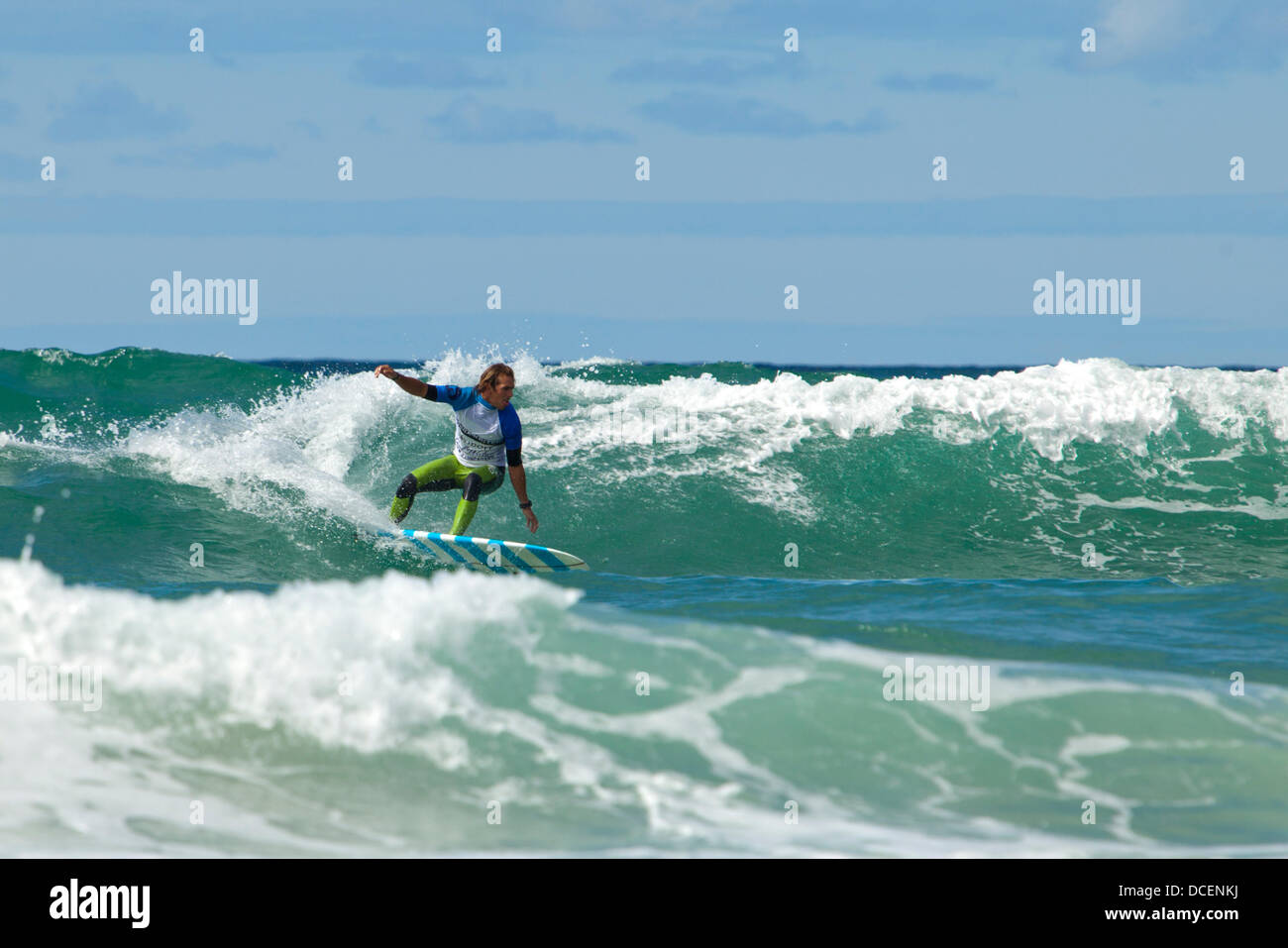 Adam Griffiths after a left turn on a right wave in the middle of the ...