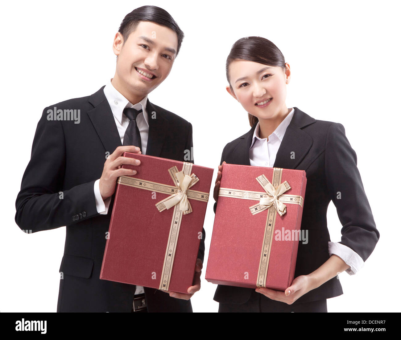 Office worker businesswoman giving Cut Out Stock Images & Pictures - Alamy