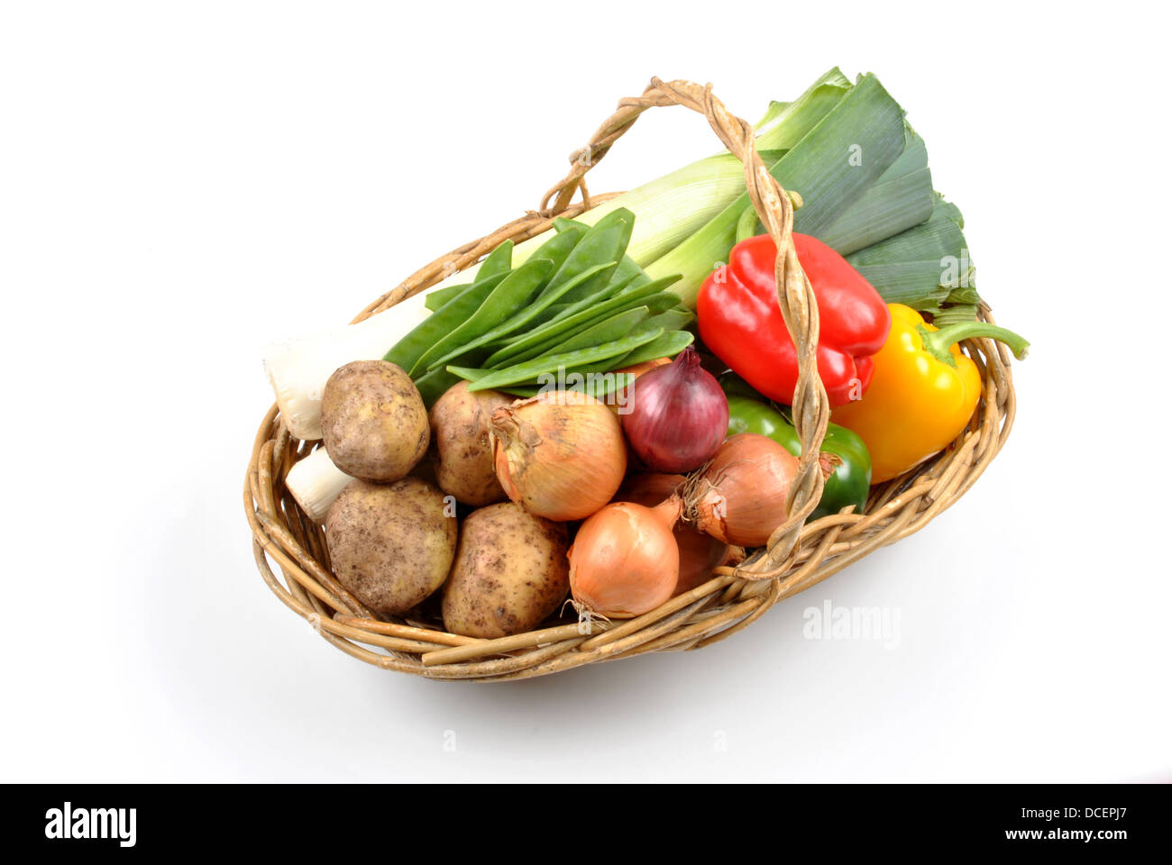 some organic fresh vegetable in a basket Stock Photo - Alamy